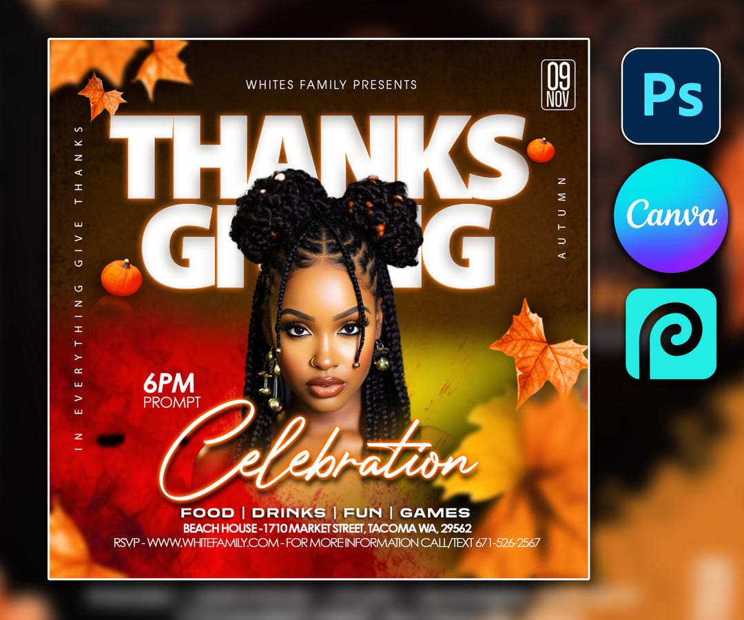 Thanksgiving Flyer, Poster Template, Flyer Design, Graphic Design ...