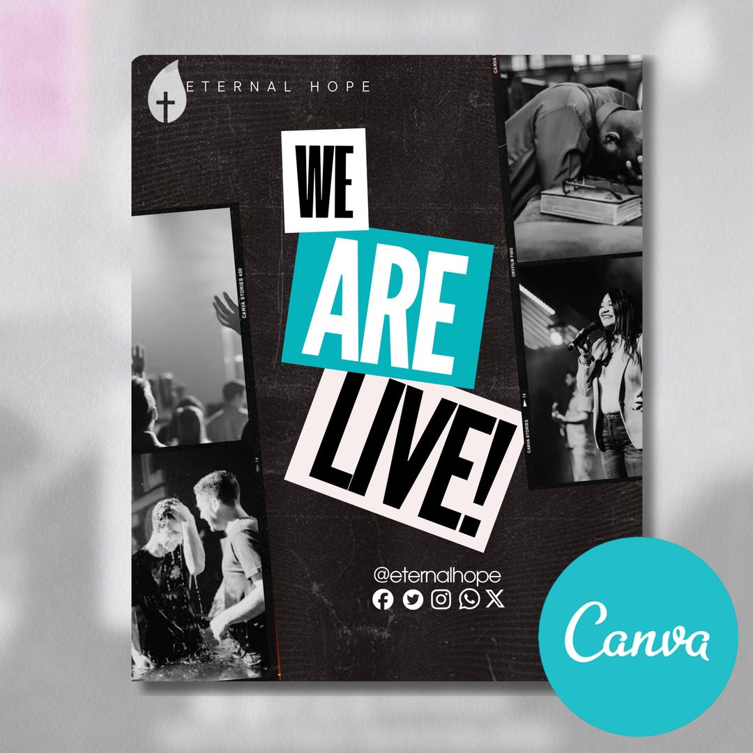 Blue ANIMATED Church Canva Template, Church Flyers, Church Social Media ...