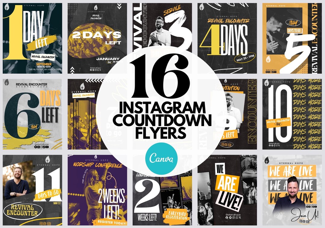 16 ANIMATED Church Canva Template Bundle, Church Flyer Template, Church ...