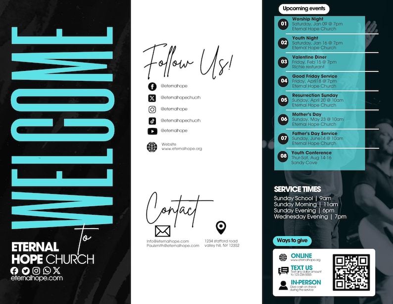 Church Brochure Template Church Graphics Canva Template Great for First ...
