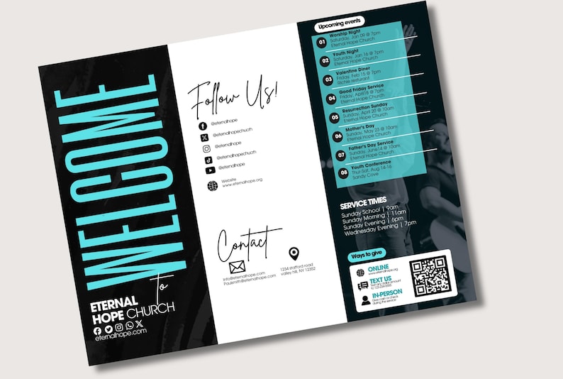Church Brochure Template Church Graphics Canva Template Great for First ...