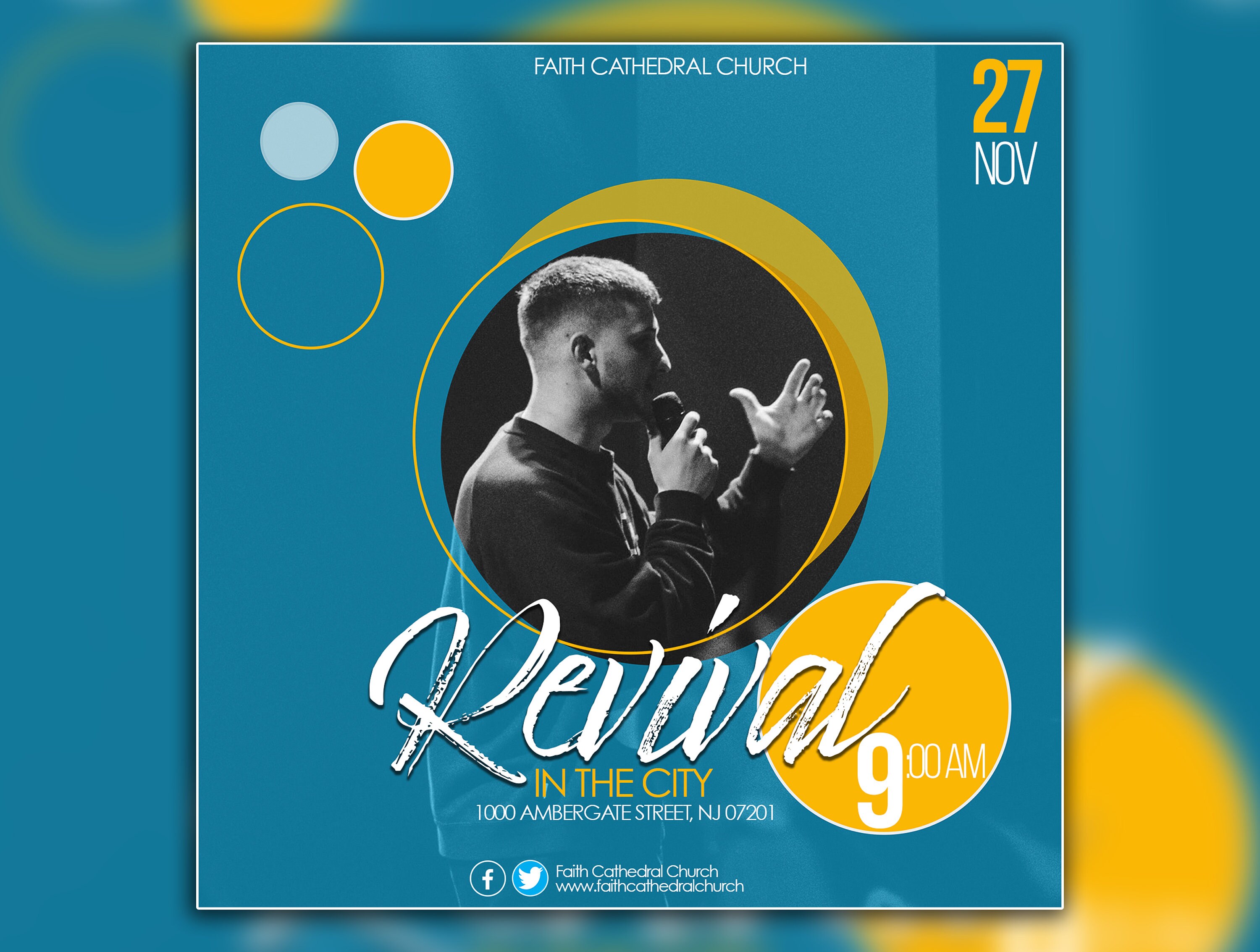 Church Flyer Praise & Worship, Editable PSD Template Worship Flyer ...