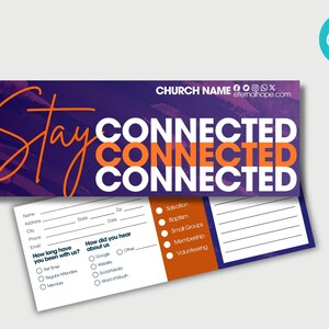 Customizable CANVA Church Connect Card Template for New Visitors ...