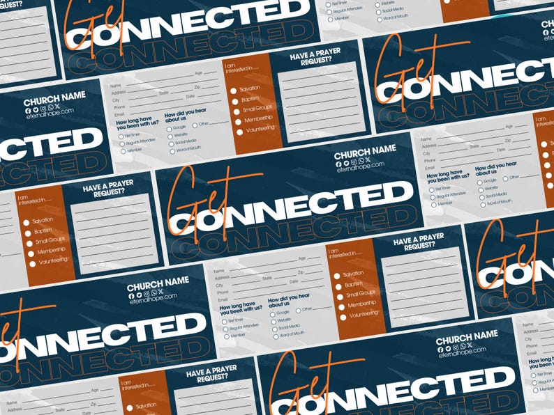 Customizable CANVA Church Connect Card Template for New Visitors ...