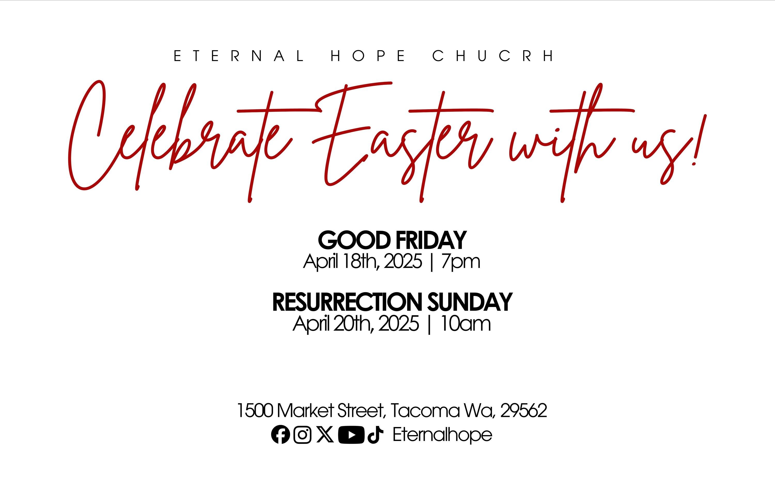 Easter Sunday Church Postcard Template for Canva, Easter Service Church ...