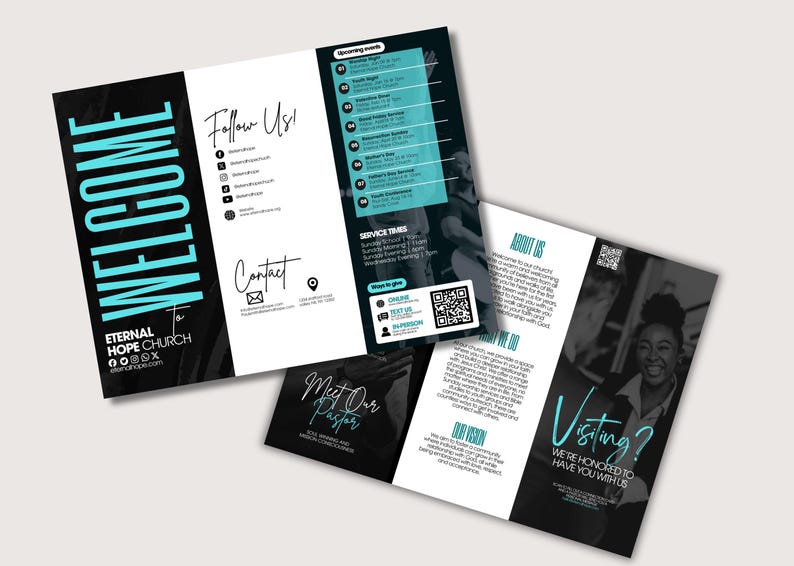 Church Brochure Template Church Graphics Canva Template Great for First ...