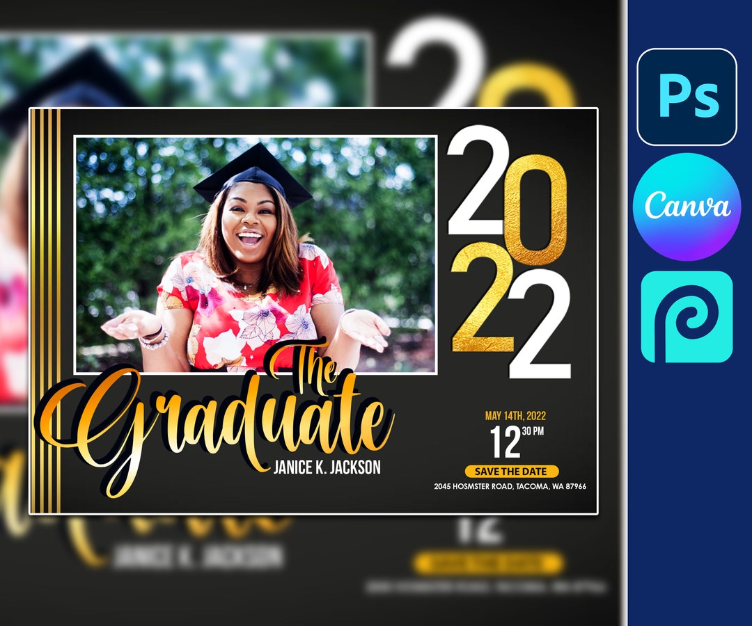 Canva Graduation Invitation Flyer, Graduation Party Invitation Template ...