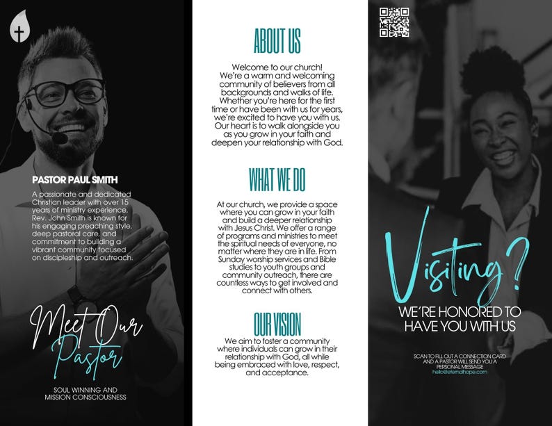 Church Brochure Template Church Graphics Canva Template Great for First ...