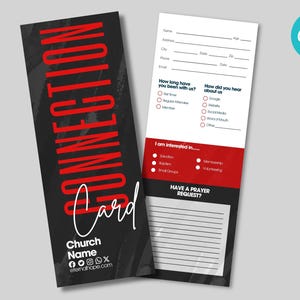 Customizable CANVA Church Connect Card Template for New Visitors ...