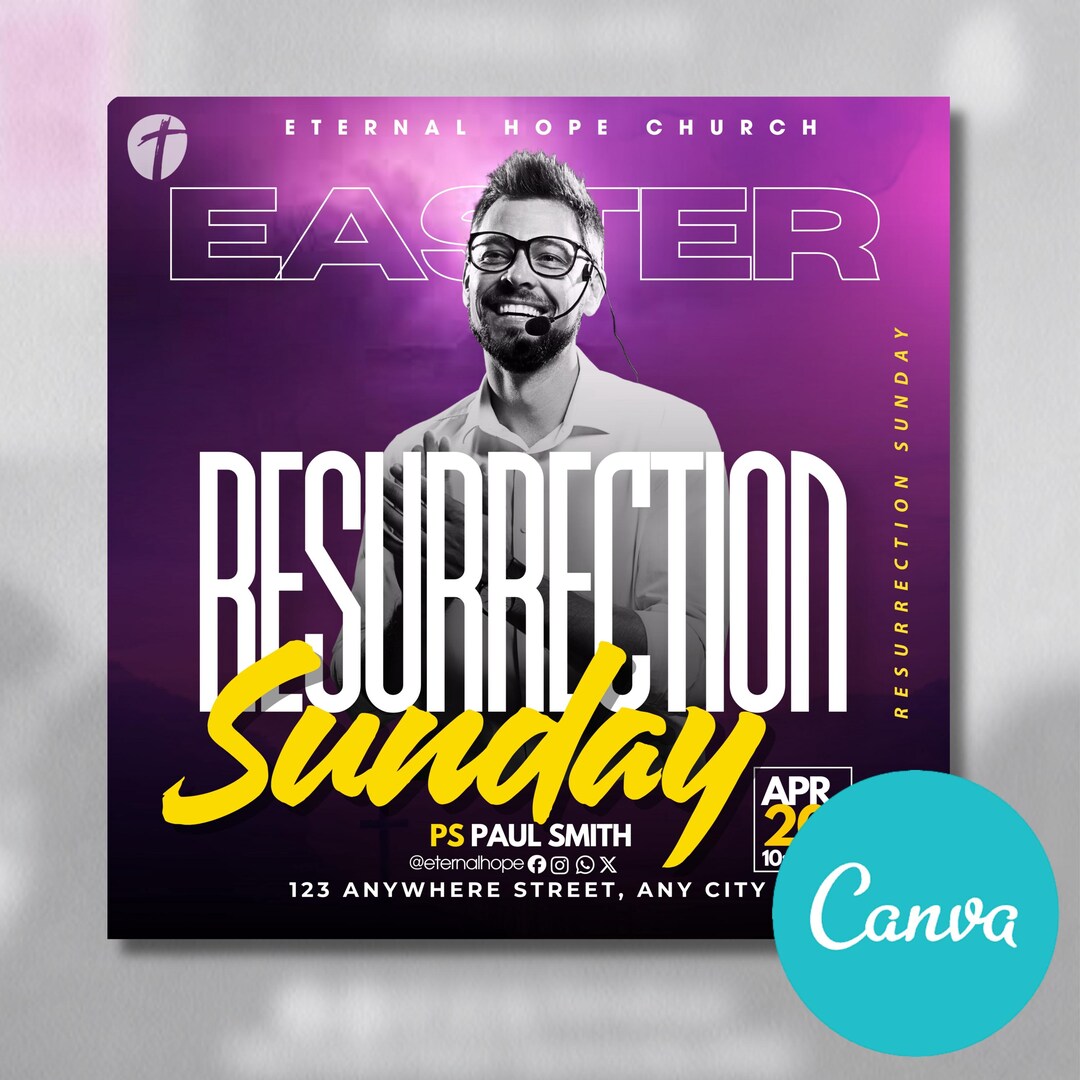 Canva Resurrection ANIMATED Flyer, Easter Flyer Templates, Church ...