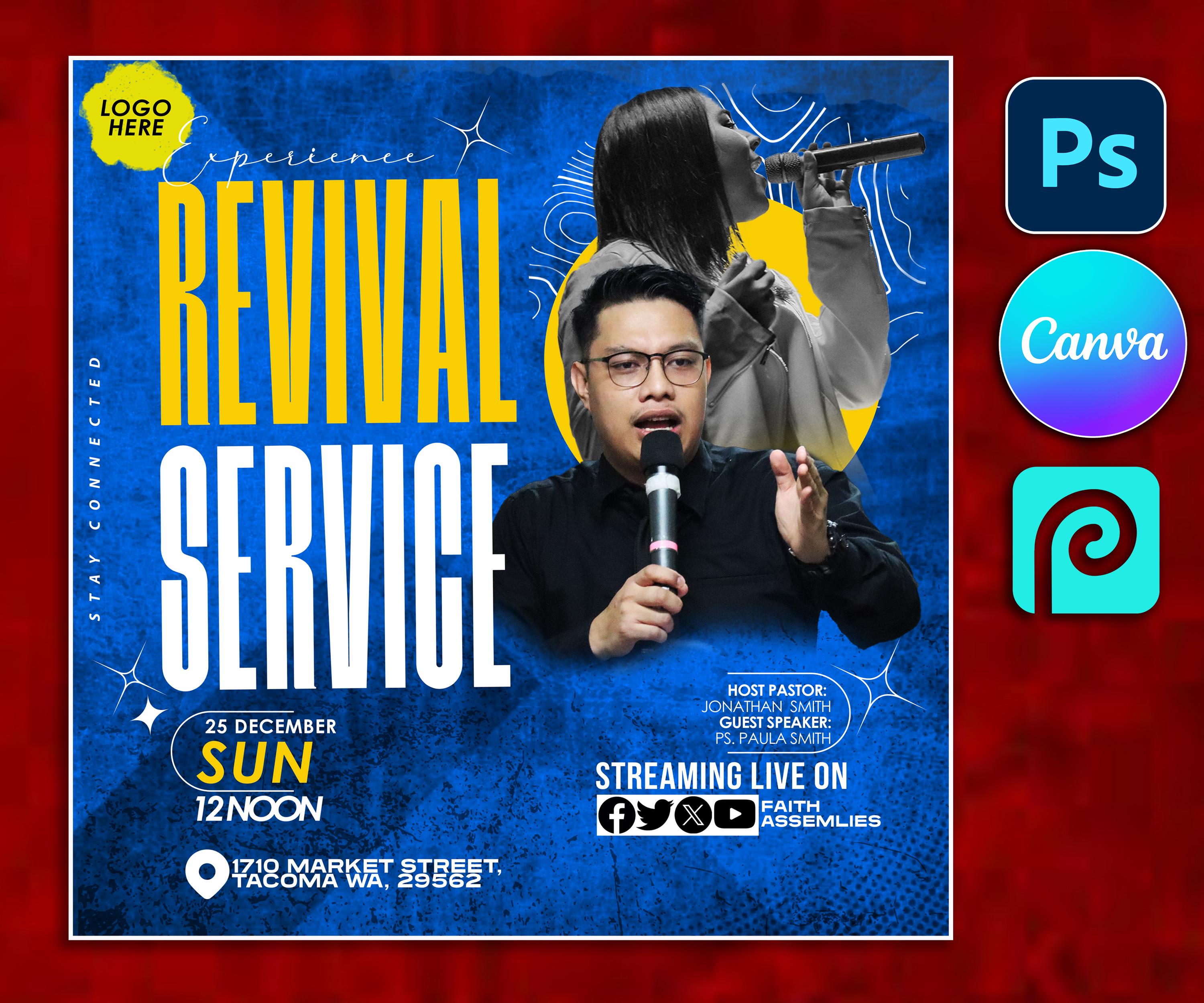 CANVA Church Flyer, Blue Flyer Template Design, Woman Church Conference ...