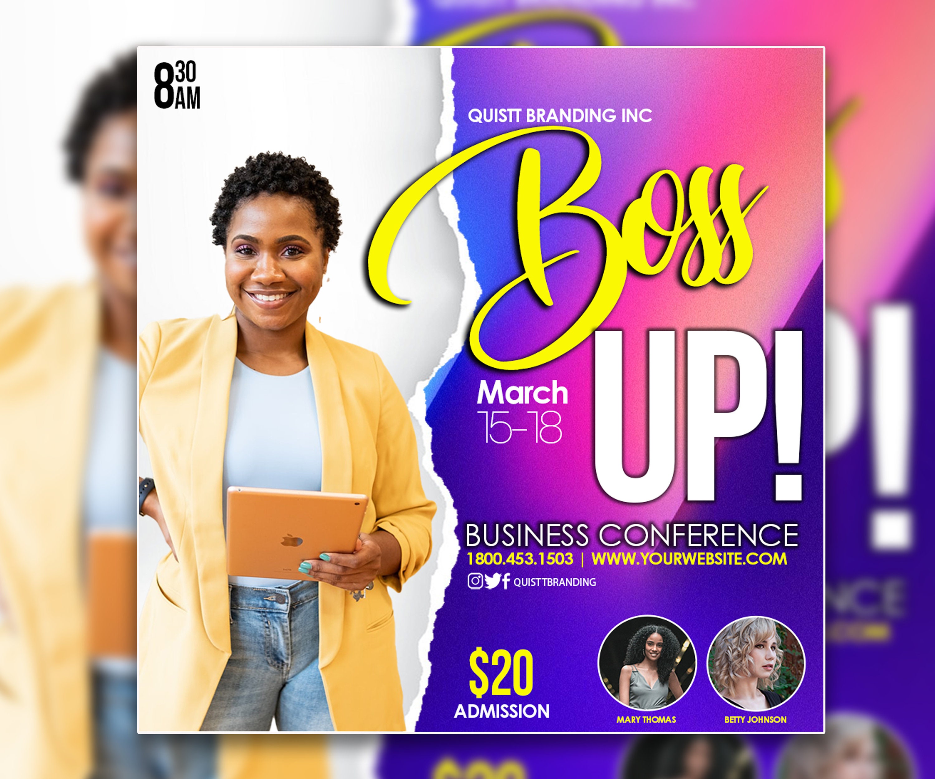 Canva Editable Women Event Flyer, DIY Event Flyer Women Conference ...