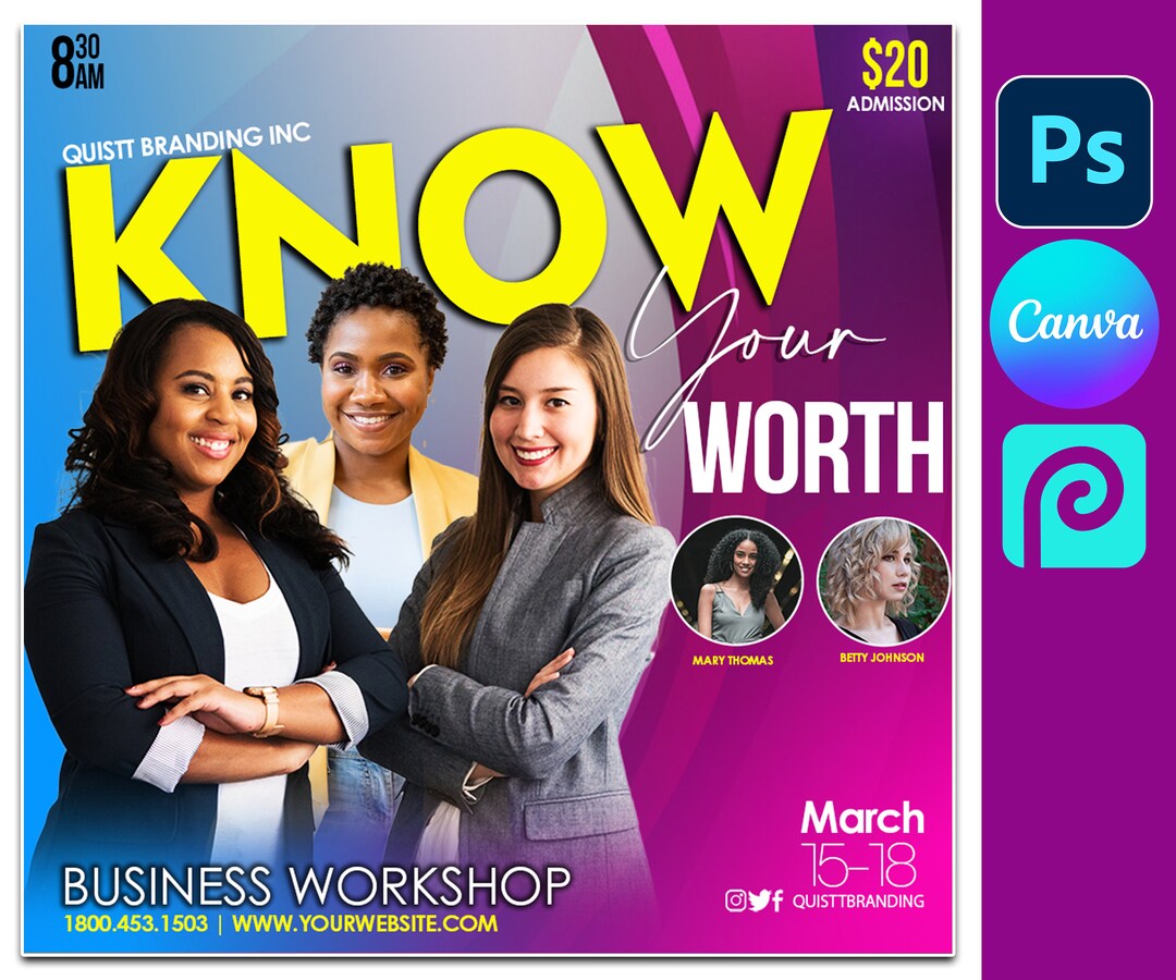 Canva Editable Women Event Flyer, DIY Event Flyer, Women Conference ...