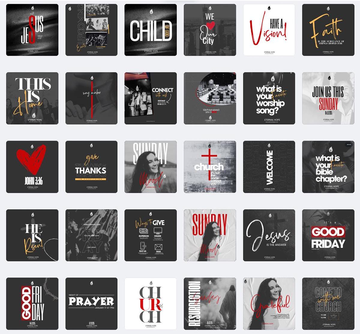 100 CHURCH Social Media Templates, Editable Instagram Post, Ready ...