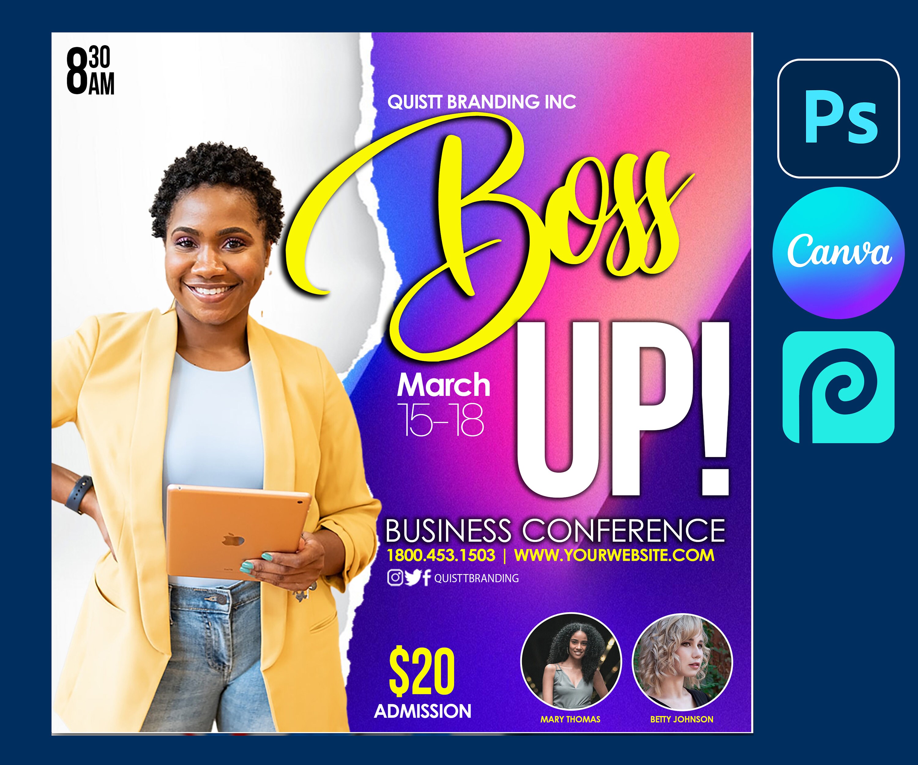 Canva Editable Women Event Flyer, DIY Event Flyer Women Conference ...