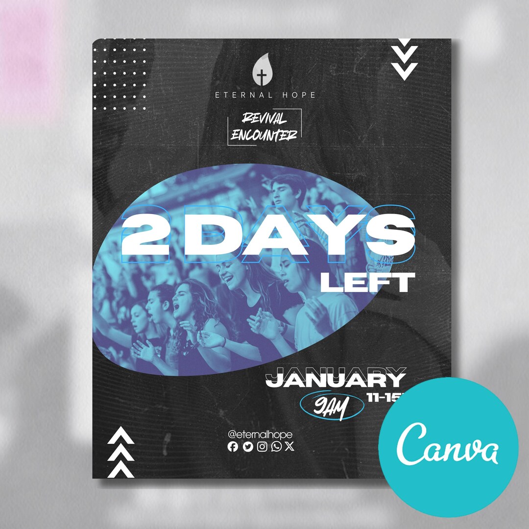 Blue ANIMATED Church Canva Template, Church Flyers, Church Social Media ...