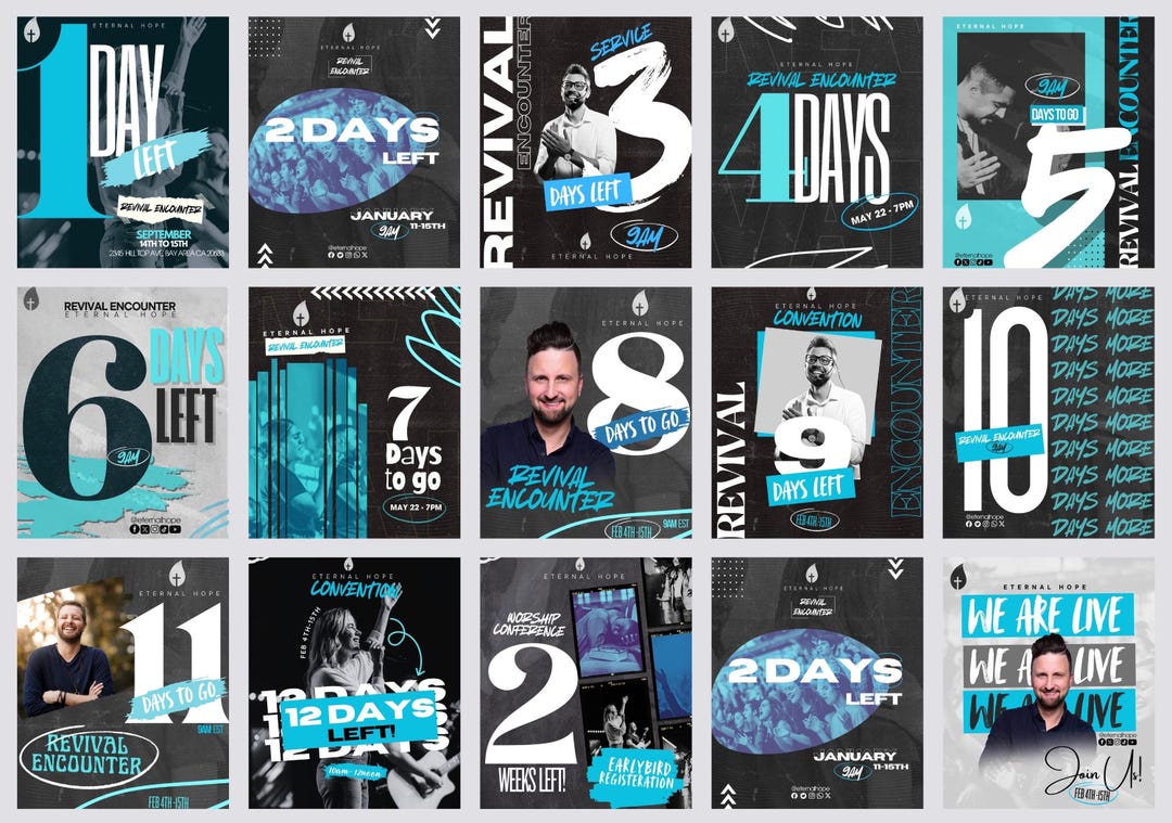 16 ANIMATED Church Canva Template Bundle, Church Flyer Template, Church ...