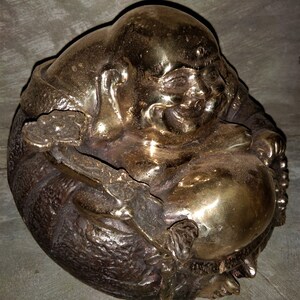Happy Laughing Buddha Fat Statue 5.5 Brass Bronze Statue - Etsy