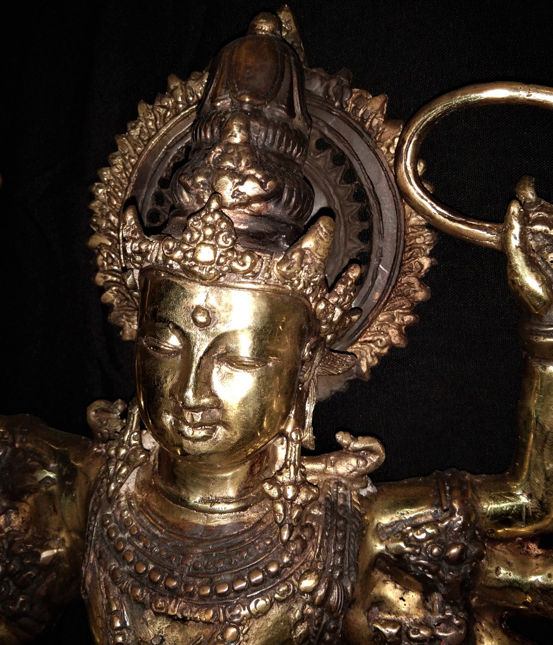 Golden Lord Vishnu Statue Vasudeva 8 Hand Dancing 18.5 - Etsy