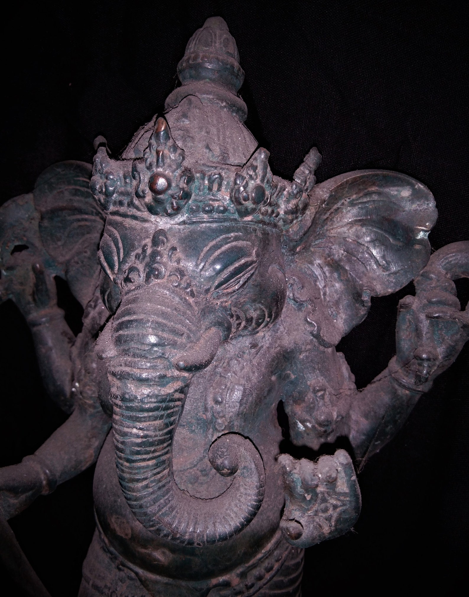 Ganesha With Trishula Shiva Weapon Bronze Brass Statue | Etsy