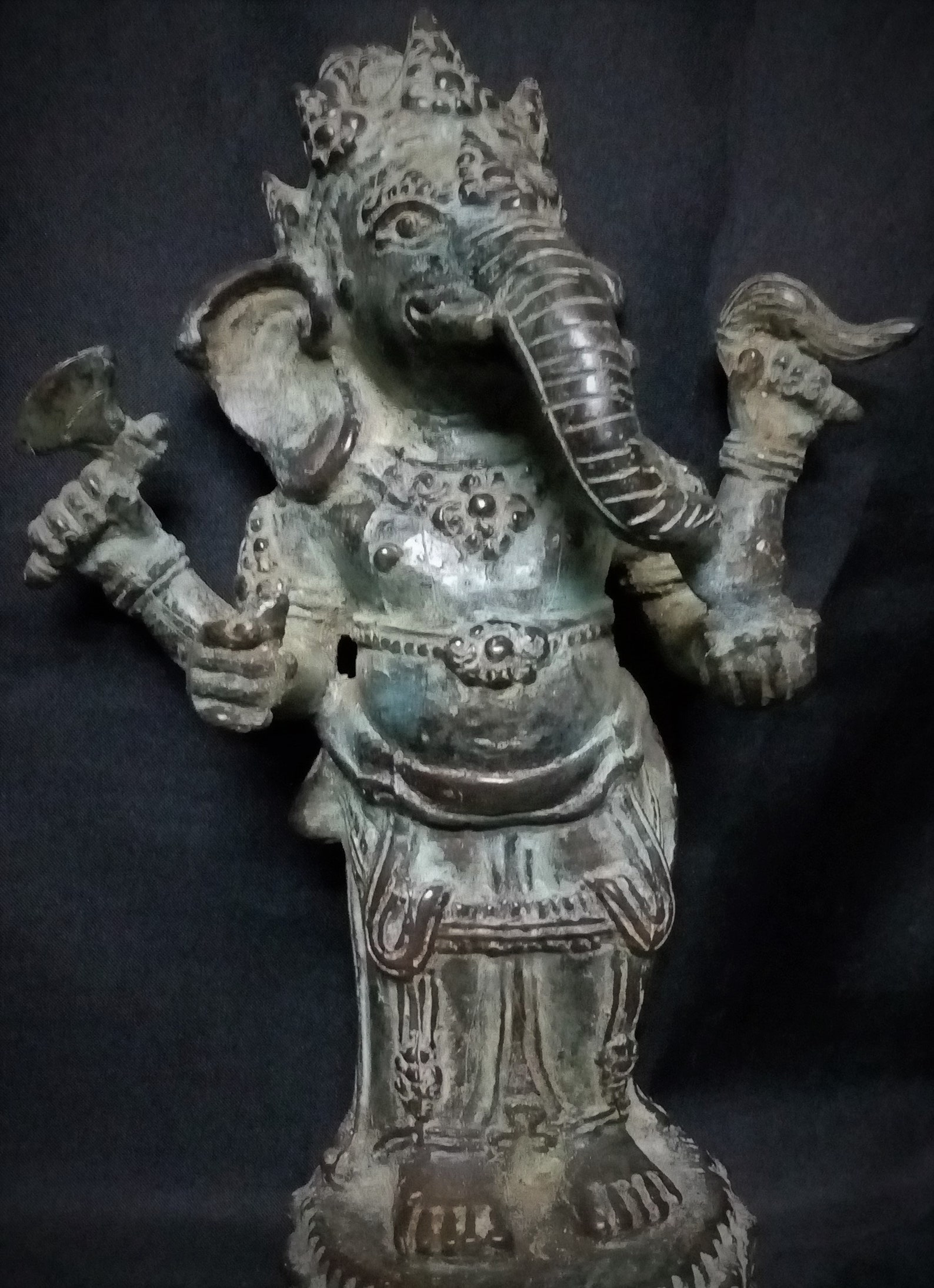Ganesh Multi Hand Bronze Brass Statue 8 Standing - Etsy