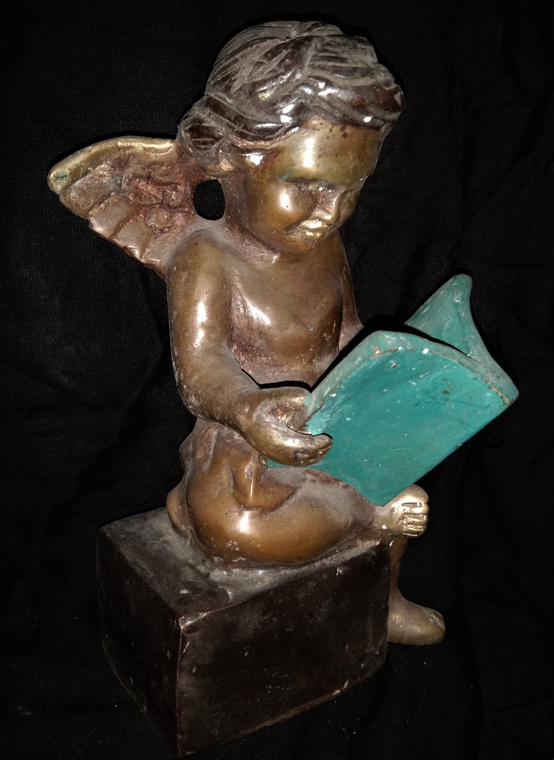 Little Angel Reading Book Statue Collectable Baby Unique Art | Etsy