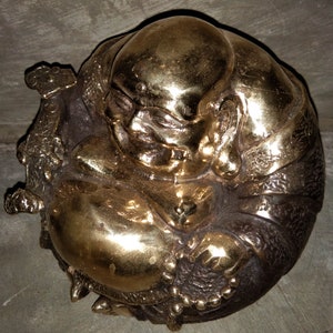 Happy Laughing Buddha Fat Statue 5.5 Brass Bronze Statue - Etsy