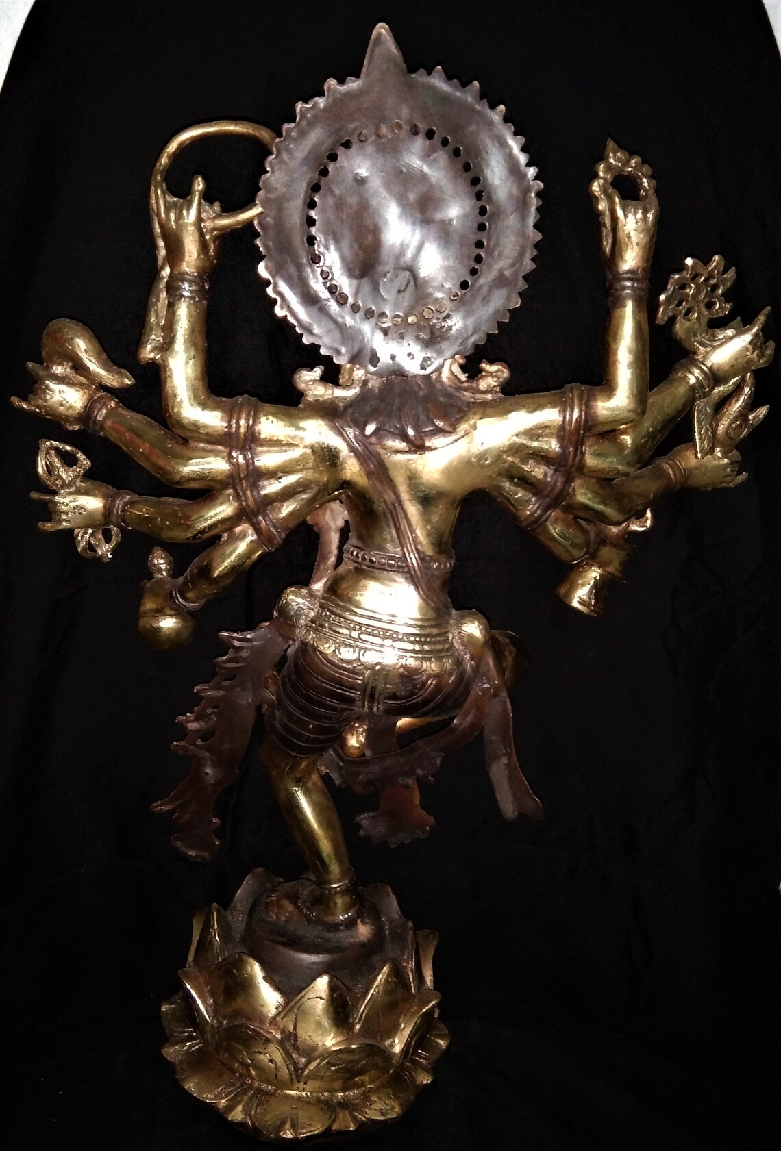 Golden Lord Vishnu Statue Vasudeva 8 Hand Dancing 18.5 - Etsy