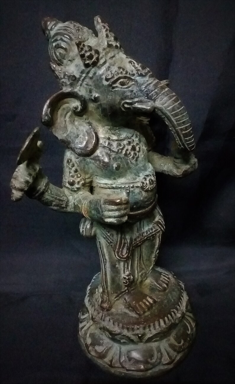 Ganesh Multi Hand Bronze Brass Statue 8 Standing - Etsy