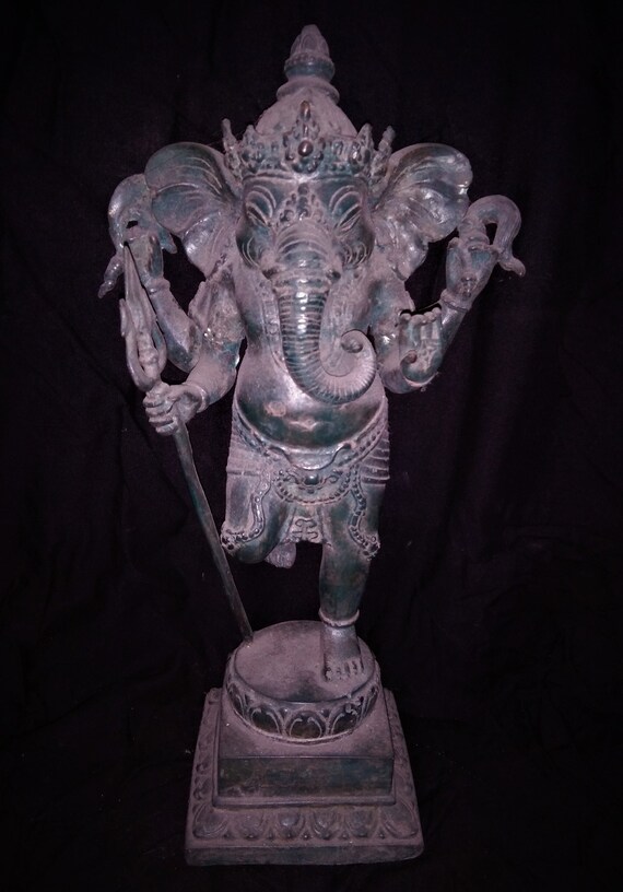 Ganesha With Trishula Shiva Weapon Bronze Brass Statue | Etsy