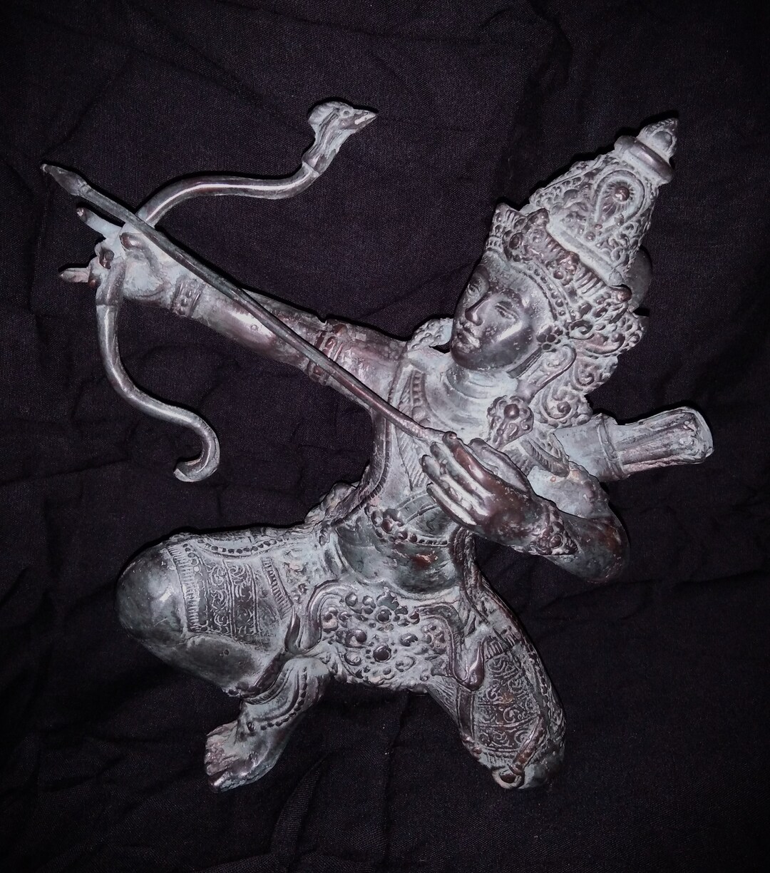 Hindu Arjuna Rama Statue 8" Great Archer God Spiritual Collectable Art ...