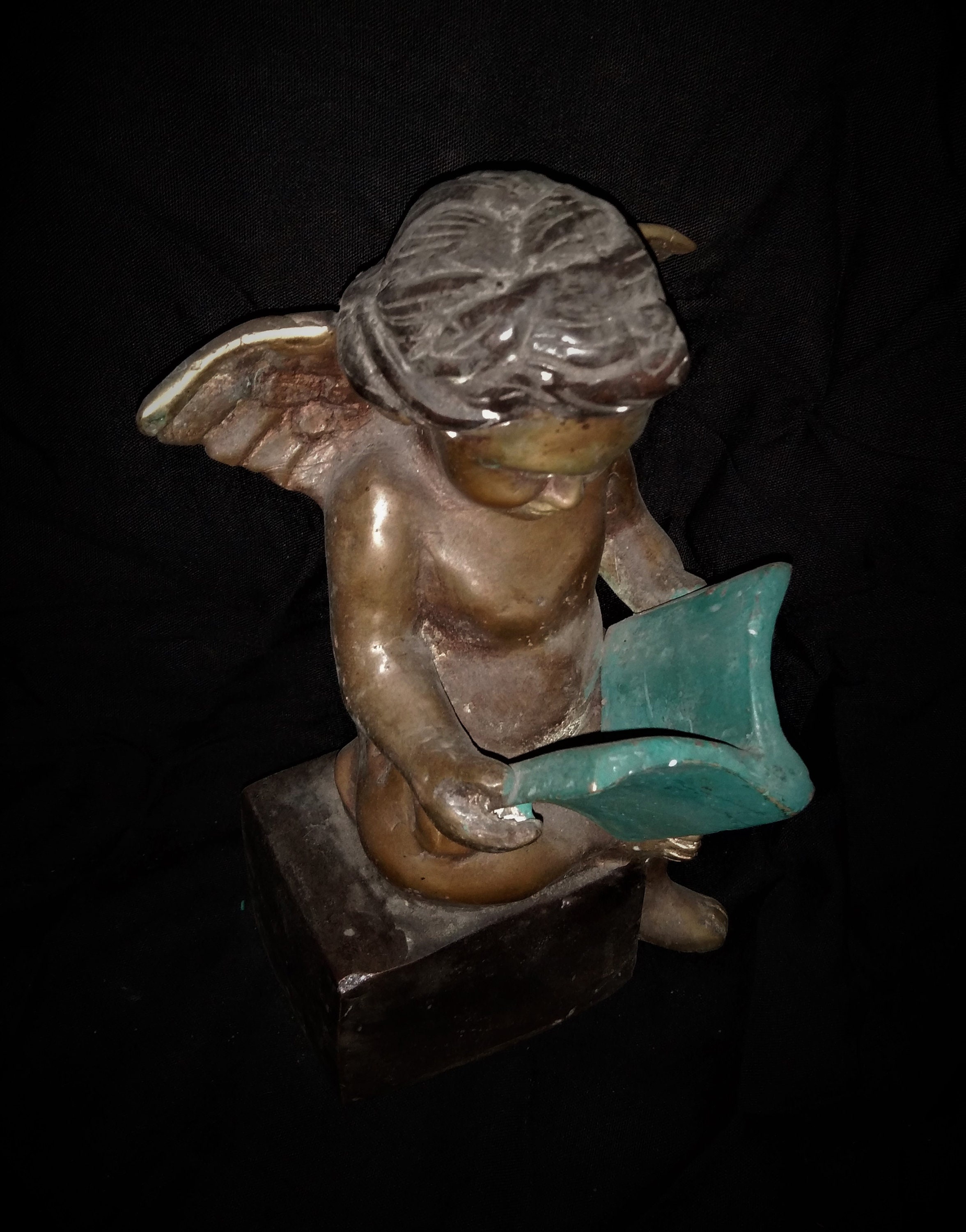 Little Angel Reading Book Statue Collectable Baby Unique Art | Etsy