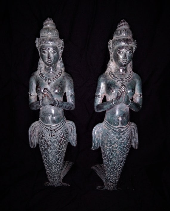 Beautiful 10 Mermaid Angel Pair Couple Unique Fine Art - Etsy