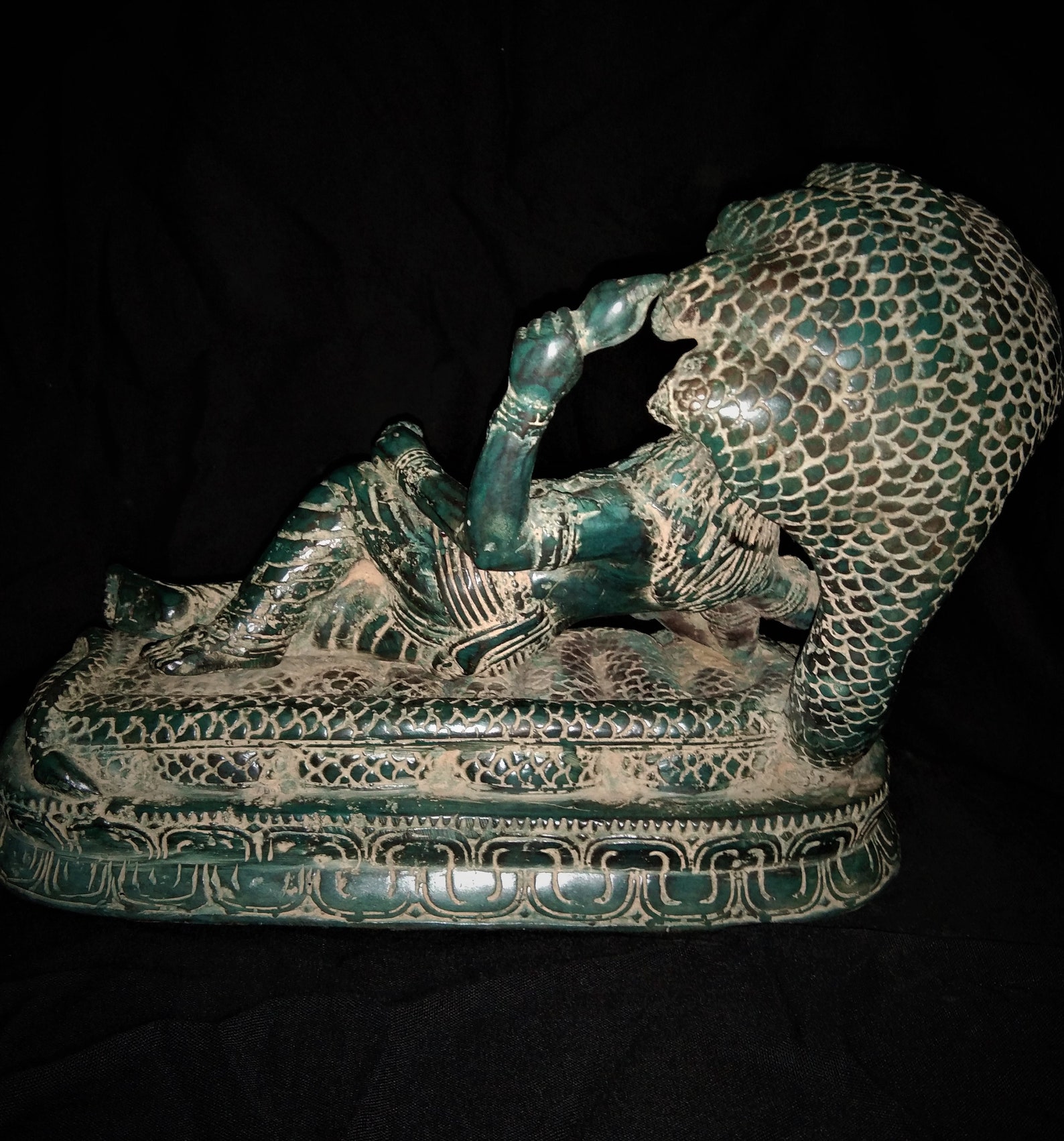 Hindu God Lord Vishnu Statue 8.5 Resting on Serpent | Etsy