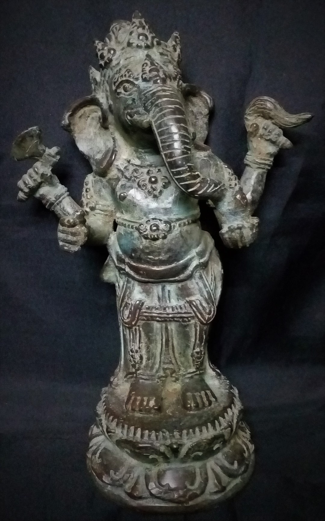 Ganesh Multi Hand Bronze Brass Statue 8 Standing - Etsy