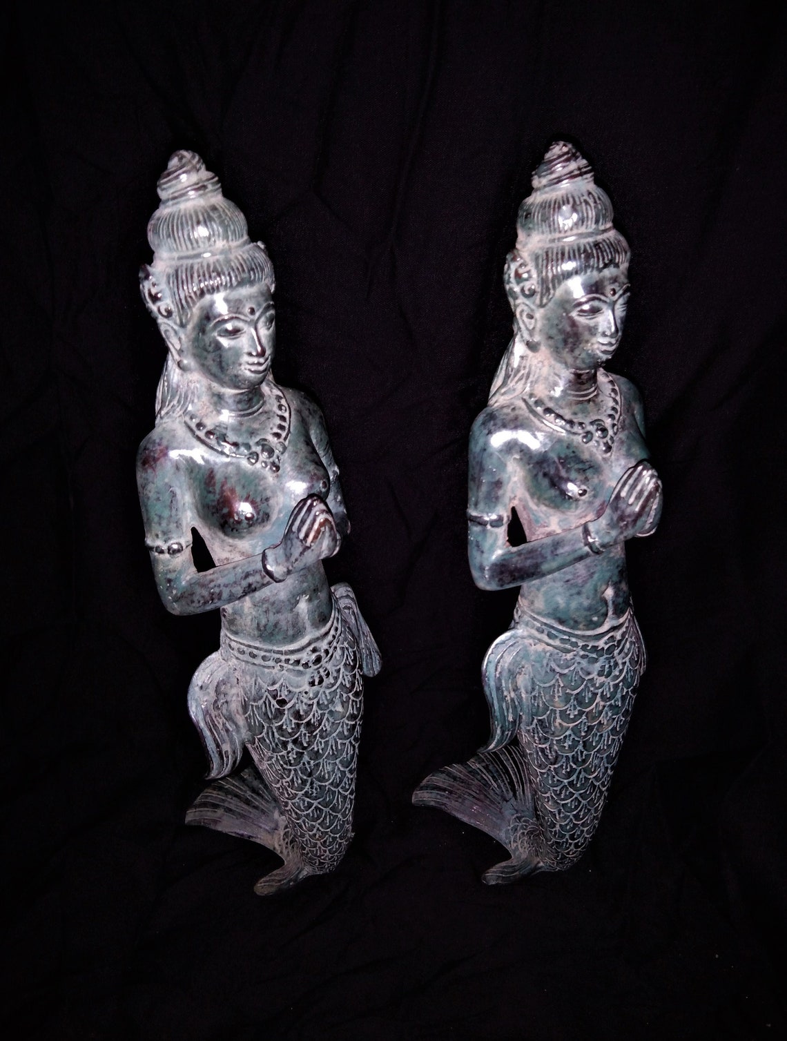 Beautiful 10 Mermaid Angel Pair Couple Unique Fine Art - Etsy
