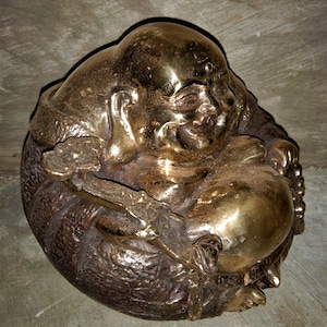 Happy Laughing Buddha Fat Statue 5.5 Brass Bronze Statue - Etsy
