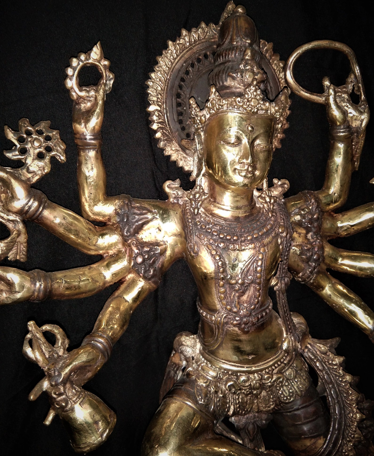 Golden Lord Vishnu Statue Vasudeva 8 Hand Dancing 18.5 - Etsy