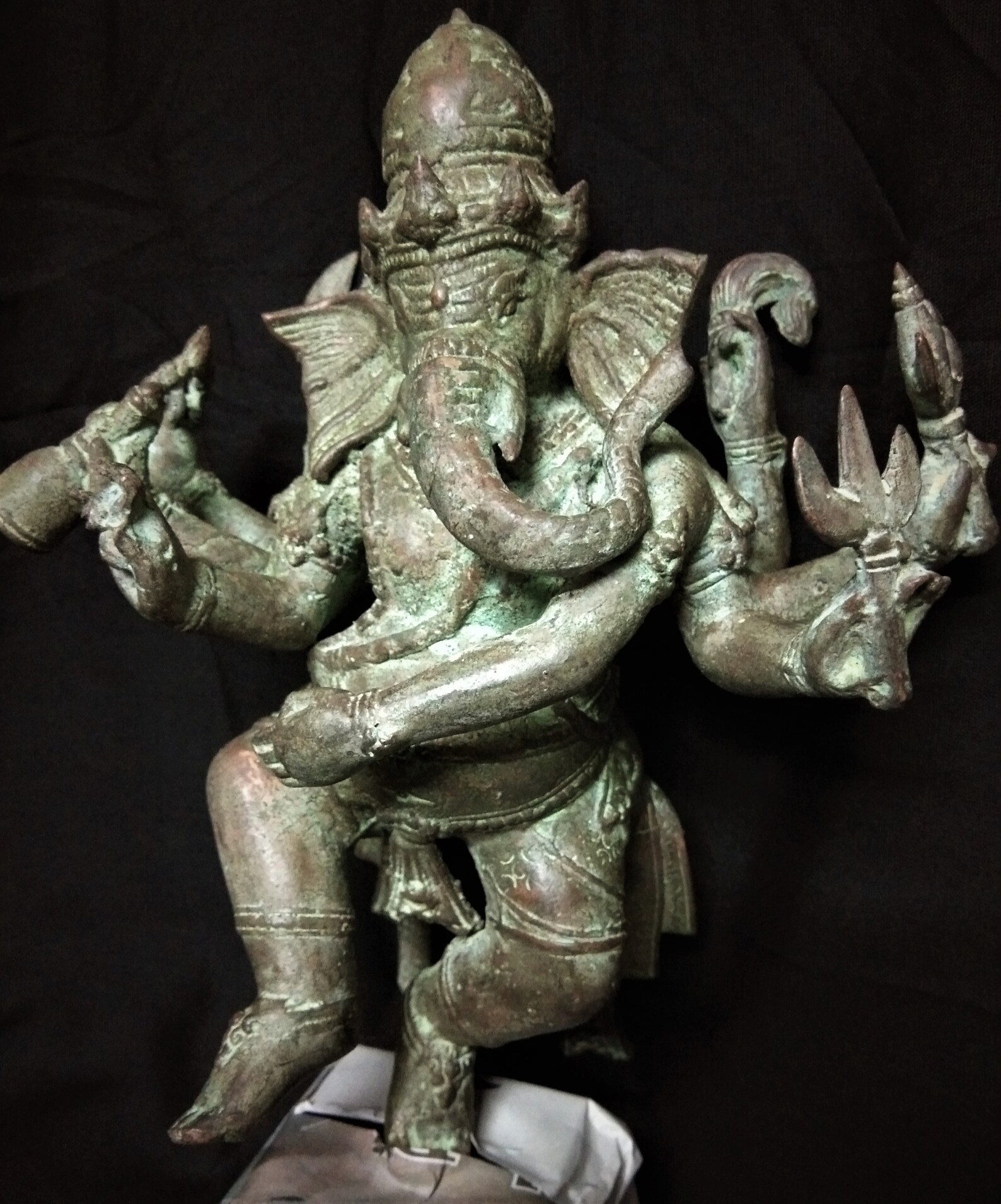 Ganesh 8 Hand Statue War Dancing Bronze Brass Hindu God | Etsy