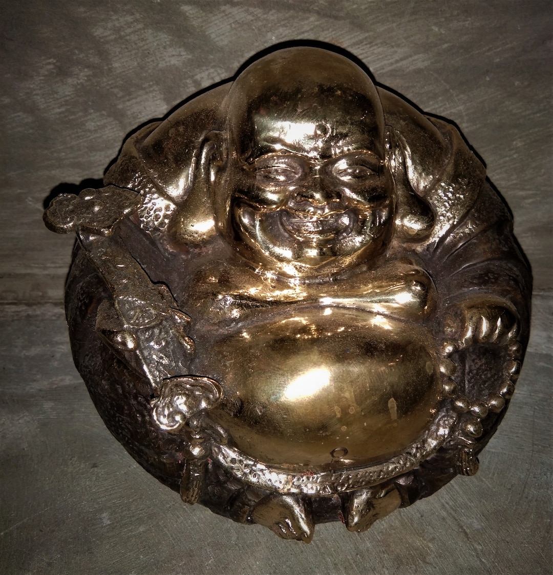 Happy Laughing Buddha Fat Statue 5.5 Brass Bronze Statue - Etsy