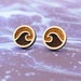 Surfer Studs. Wooden Wave Earrings. Sterling Silver. Gifts for - Etsy ...