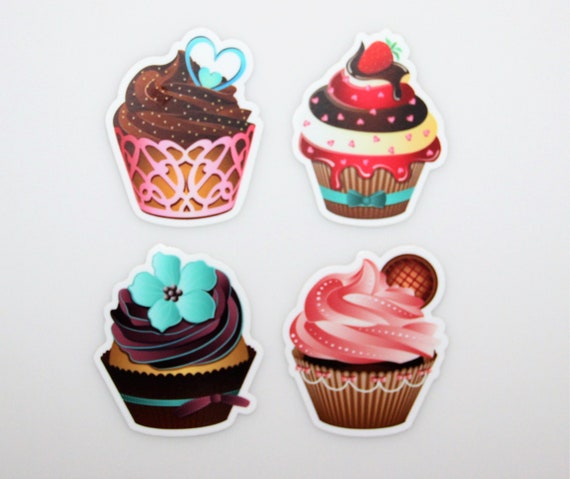 Cupcake Vinyl Die Cut Stickers Planner Die Cuts Cupcake Etsy