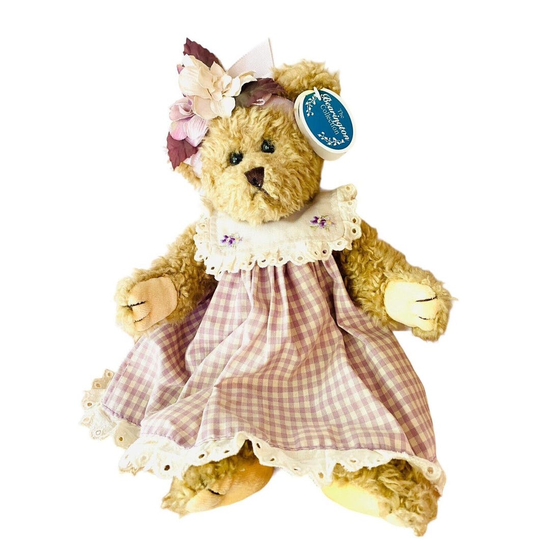 Bearington Bear Jennifer #1554 NWT Purple Gingham Dress - Etsy