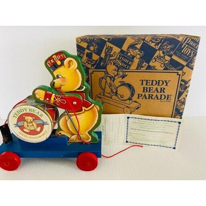 Fisher Price Teddy Bear Parade Pull Toy Limited Edition Low Number 104 ...