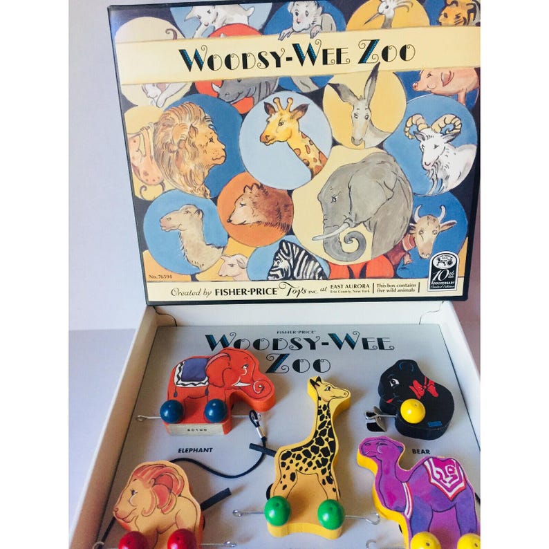 NIB Fisher Price Woodsy Wee Zoo Pull Toy Limited Edition #00109 LOW ...
