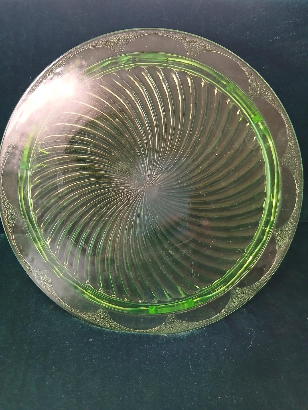 Vintage Green Cake Plate (depression Footed) #1828 - Etsy
