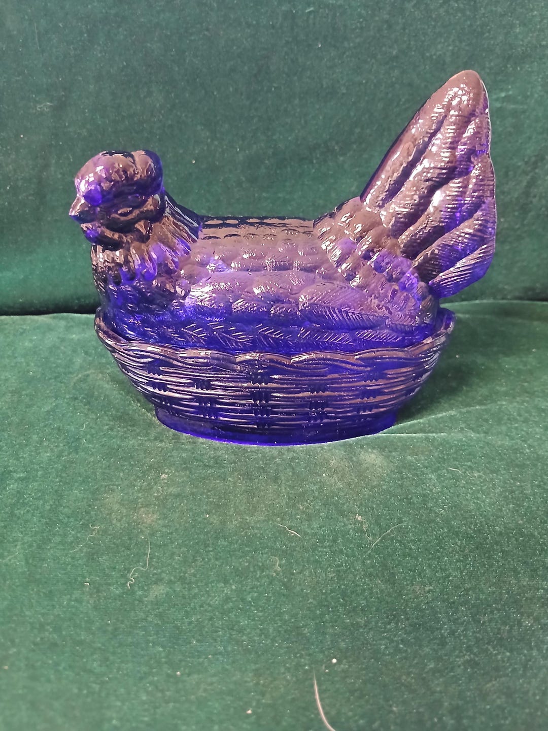 Cobalt Blue Hen on Nest 1834 - Etsy