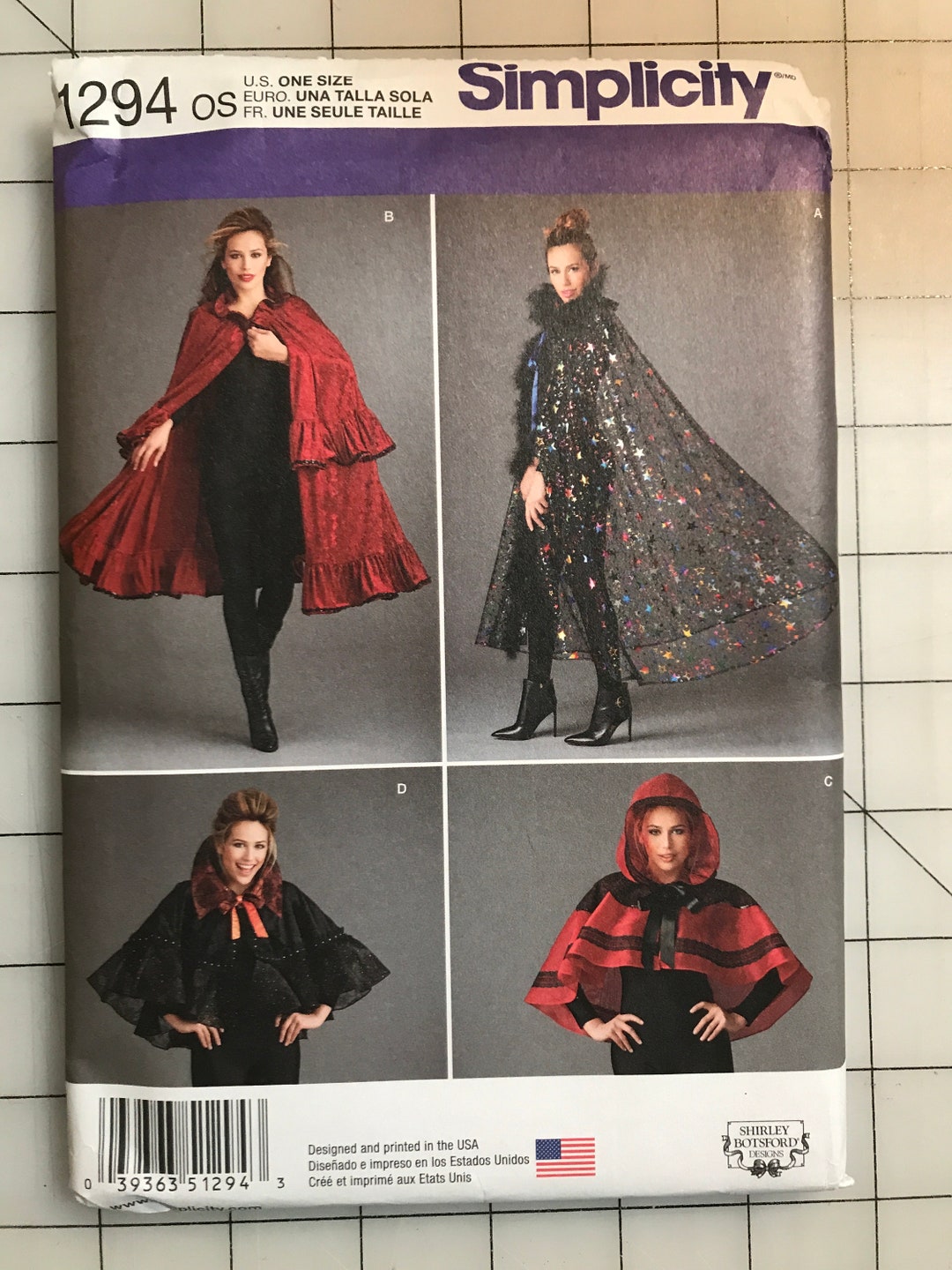 Simplicity 1294 UNCUT Cape Pattern - Cosplay Fantasy LARP - Etsy