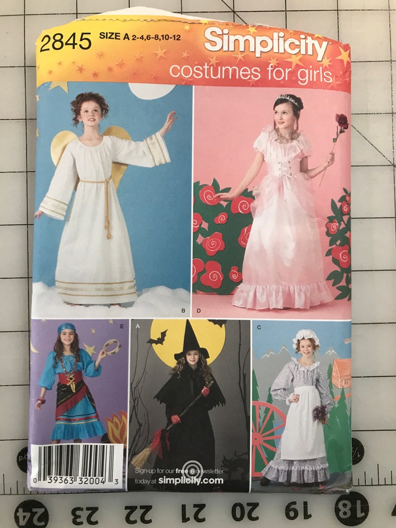 Simplicity 2845 Costume Sewing Pattern, Girls Sizes 2-12 (UNCUT) - Etsy