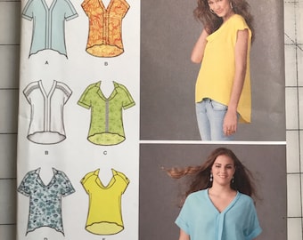 Womens Top Pattern Pullover Top Pattern Simplicity 5683 Size 12-20 Uncut Pattern FF Clothing ...